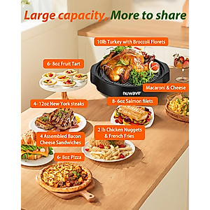 Nuwave Oven Pro Plus Air Fryer, Infra-Red Countertop, 2025 Advanced Convection, No Defrosting or Preheating, Cook Fresh or Frozen, Durable Power Dome, 100 Presets & 50 Memory, PFAS Free, Black