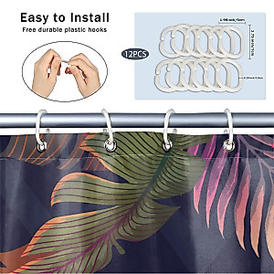 Aglebo Shower Curtain Abstract Flamingos Fabric Shower Curtain Set with 12 Hooks Water-Proof 72 * 72 Inches for Bathroom Beach Caravan Hotel