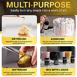 MONÉGASQUE Gold Luster Dust Edible Glitter for Cocktails 15g – Edible Gold Dust for Chocolate, Mother's Day Cookies, Gold Edible Glitter for Drinks, Drink Glitter Edible Dust, Edible Glitter for Cakes