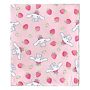 Northwest Sanrio Cinnamoroll Silk Touch Throw Blanket, 50" x 60", Berry Pattern