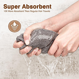 HOMEXCEL Microfiber Hair Towel for Women 5 Pack,10X 26 Inch Hair Turbans for Wet Hair,Super Absorbent Hair Drying Towel Wrap with Button for Curly,Longer,Thicker Hair Anti Frizz