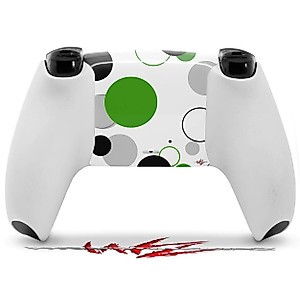 WraptorSkinz Skin Wrap compatible with Sony PS5 DualSense Controller Lots of Dots Green on White (CONTROLLER NOT INCLUDED)