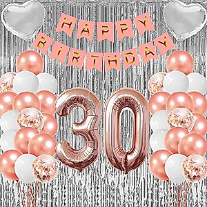 30th Birthday Decorations for Her Rose Gold 30 Balloons Birthday Party Decorations For Women