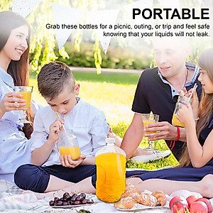 MT Products Clear PET Plastic Juice Bottles 64 oz. - Empty Container with Tamper Evident Caps (Set of 4) - Made in the USA