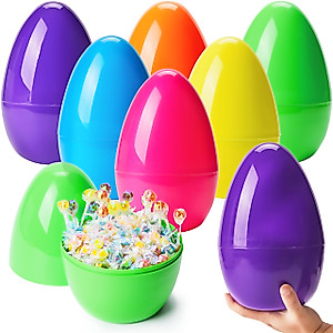 JOYIN 6 Pcs 10” Jumbo Plastic Bright Solid Easter Eggs Assorted Colors for Kids Basket Stuffers Fillers, Easter Hunt Game, Toys Filling Treats and Easter Theme Party Favor