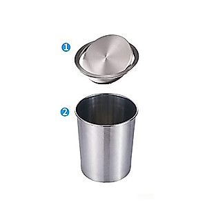 Built-in Countertop Kitchen Trash Cans Trash Bin Waste Chute - Stainless Steel Balance Swing Flap Lid - Round Recessed Garbage Can,Silver
