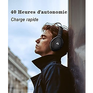 INFURTURE Active Noise Cancelling Headphones, H1 Wireless Over Ear Bluetooth Headphones, Deep Bass Headset, Low Latency, Memory Foam Ear Cups,40H Playtime, for Adults, Kids, TV, Travel, Home Office