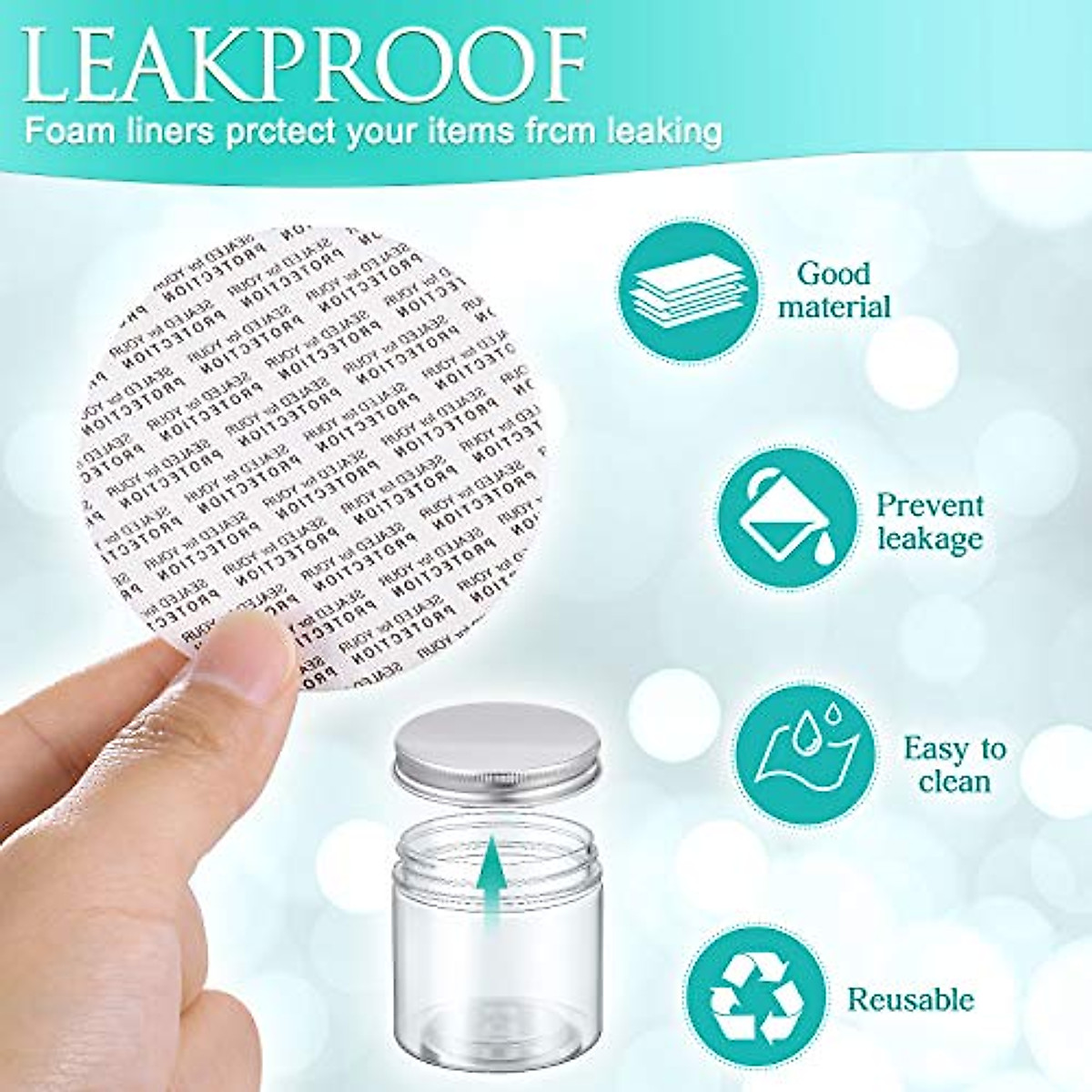 Patelai 18 Pieces 5 Oz Plastic Jars with Lids, Clear Jar Clear Storage Containers Refillable Cosmetic Jars Kitchen Storage Jars with Lids for Cosmetics Food Seasonings (Silver Lid,6.5 x 6.5 x 6.5 cm)