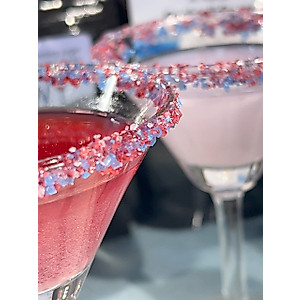 Snowy River Americas Cocktail Sugar - Kosher All Natural Red, White, and Blue Cocktail Rimmer and Coffee Rimmer (Americas, 4oz Bag)