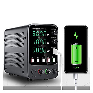 Adjustable DC Power Supply 30V 10A Lab Programmable Memory Function Bench Power Source Voltage Regulator Switch 60V 5A(60V 5A)
