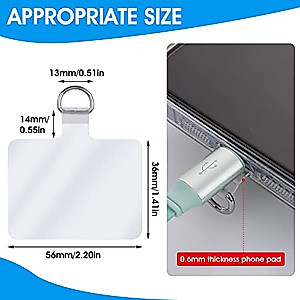 Cobee Universal Phone Tether Tabs, 4 Pcs 2.28" x 1.5" D-Buckle Phone Lanyard Replacement Part PVC Transparent Phone Lanyard Patches for Safety Drop Protection Compatible with Most Smartphones