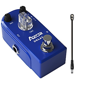 AZOR Delay Guitar Effect Pedal Vintage Delay Mini Pedal with Guitar Pedal Power Cable,9V Battery Clip Converter Power Cable