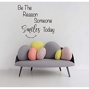 Summerjokes Be The Reason Someone Smiles Today Inspirational DIY Wall Decals Decals Vinyl Stickers for Home Living Room Kitchen Dining Room School Library Classroom Office Cafe Art Wall Decoration