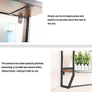 DSONGYEED Bathroom Shelf with Towel Bar Wall Mounted Towel Rack Rusticbathroom Towel Rack, 2 Tier Shelf Storage Organizer for Living Room, Kitchen, Bedroom