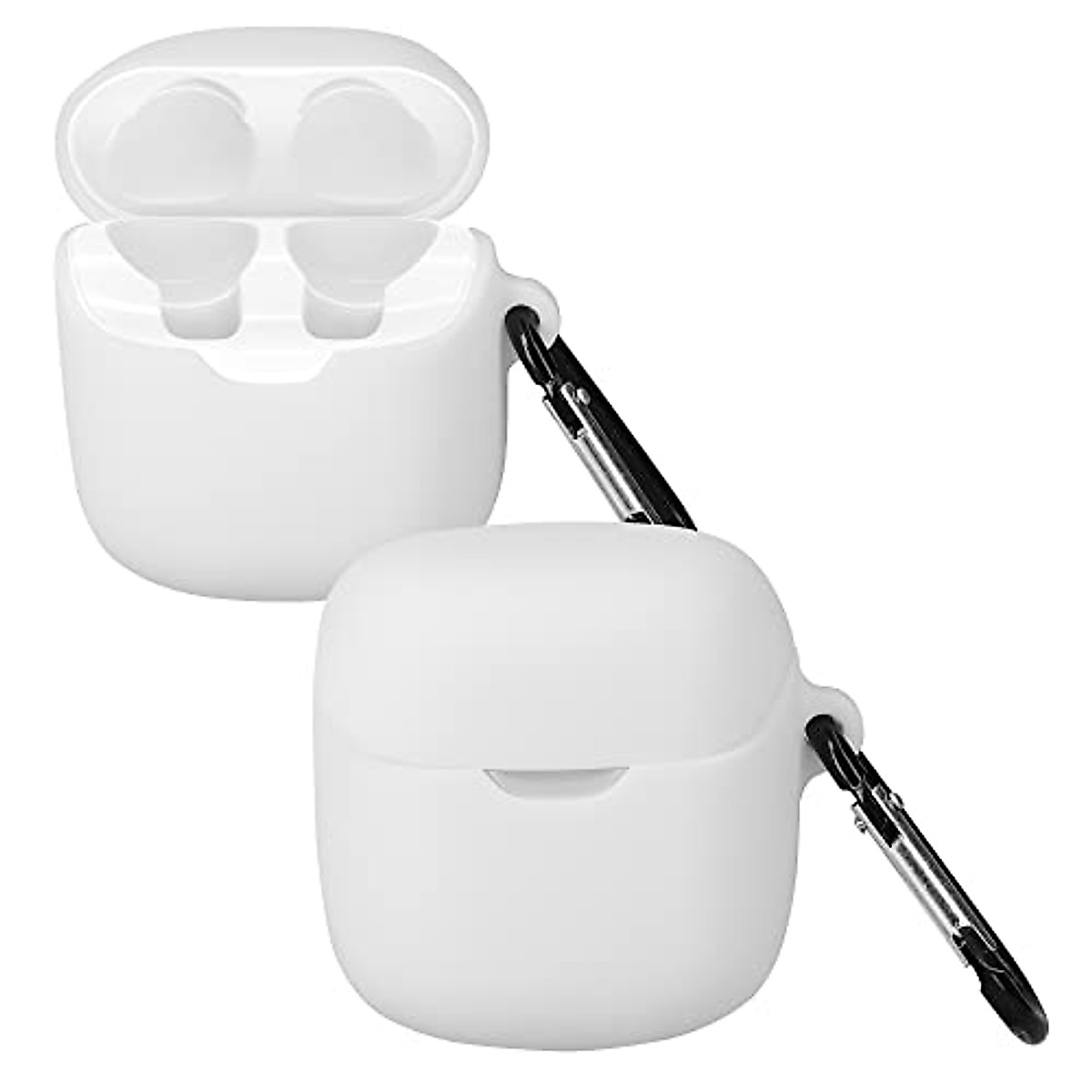 kwmobile Silicone Case Compatible with JBL Tune 220TWS / 225TWS - Case Protective Cover for Headphones - White