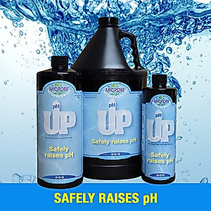MICROBE LIFE HYDROPONICS pH Up Liquid Premium Buffering for pH Stability, Increases pH Levels When Nutrient pH is too Low, 16oz