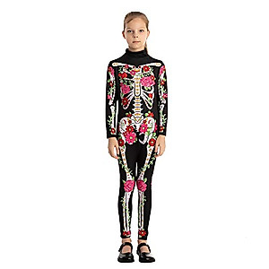 Spooktacular Creations Child Girl Floral Skeleton costume (Medium (8-10 yr))