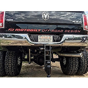 GEN-Y GH-524 MEGA-Duty Adjustable 7.5" Drop Hitch with GH-051 Dual-Ball, GH-032 Pintle Lock for 2" Receiver - 16,000 LB Towing Capacity - 2,000 LB Tongue Weight