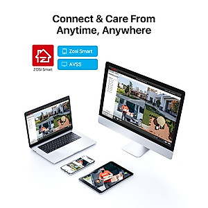 ZOSI 3K 5MP Lite H.265+ Home Security Camera System with AI Human Vehicle Detection, 8 Channel Surveillance DVR and 4 x 1080p Weatherproof CCTV Dome Camera Outdoor Indoor, 80ft Night Vision, 1TB HDD