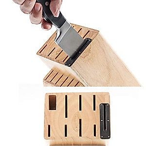 Professional 15-Piece German High Carbon Stainless Steel Kitchen Knife Set, Ocean Series Premium Forged Full Tang Chef Knives Set with Rubber Wood Block, Black