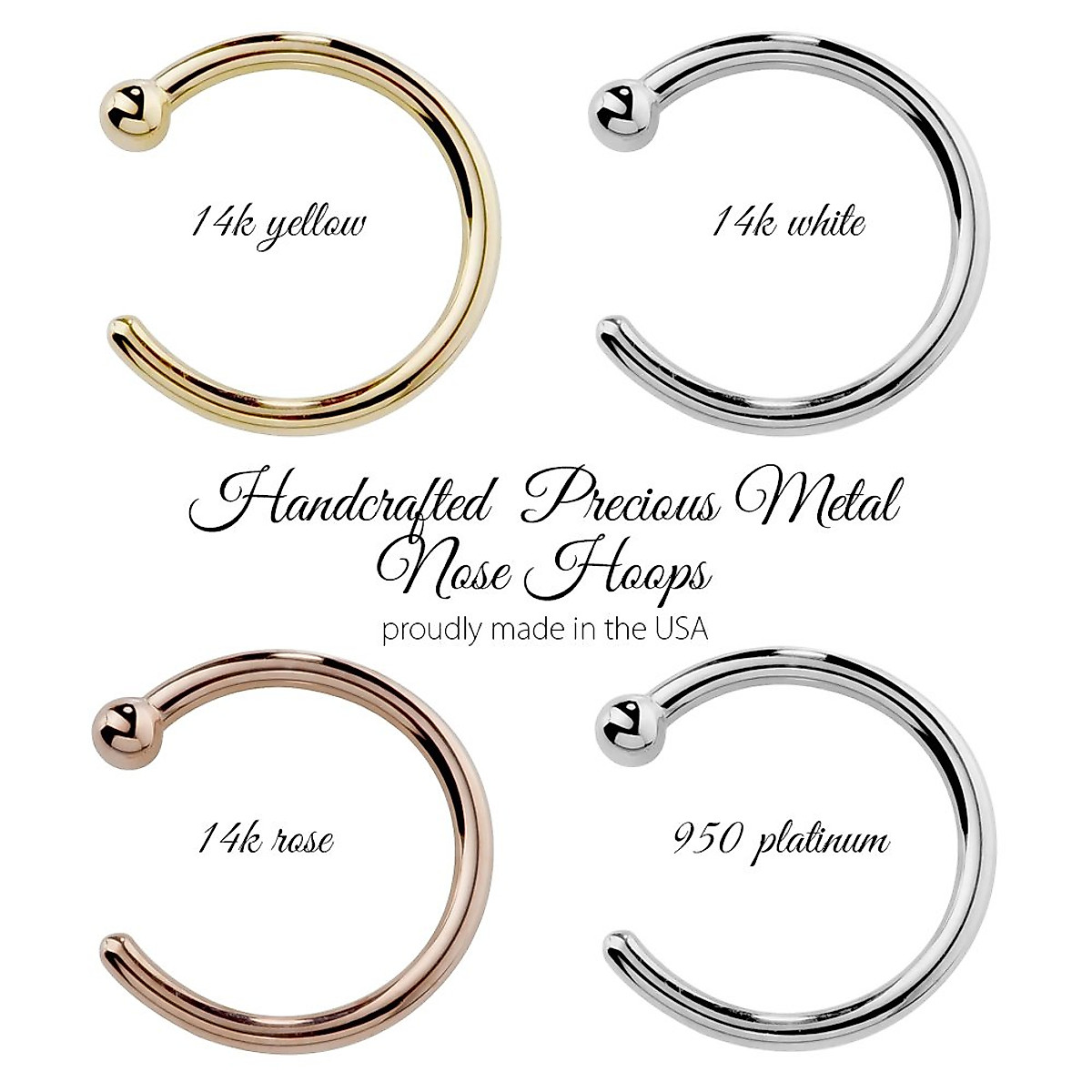 FreshTrends 18 Gauge 5/16"- 14K Yellow Gold Nose Hoop