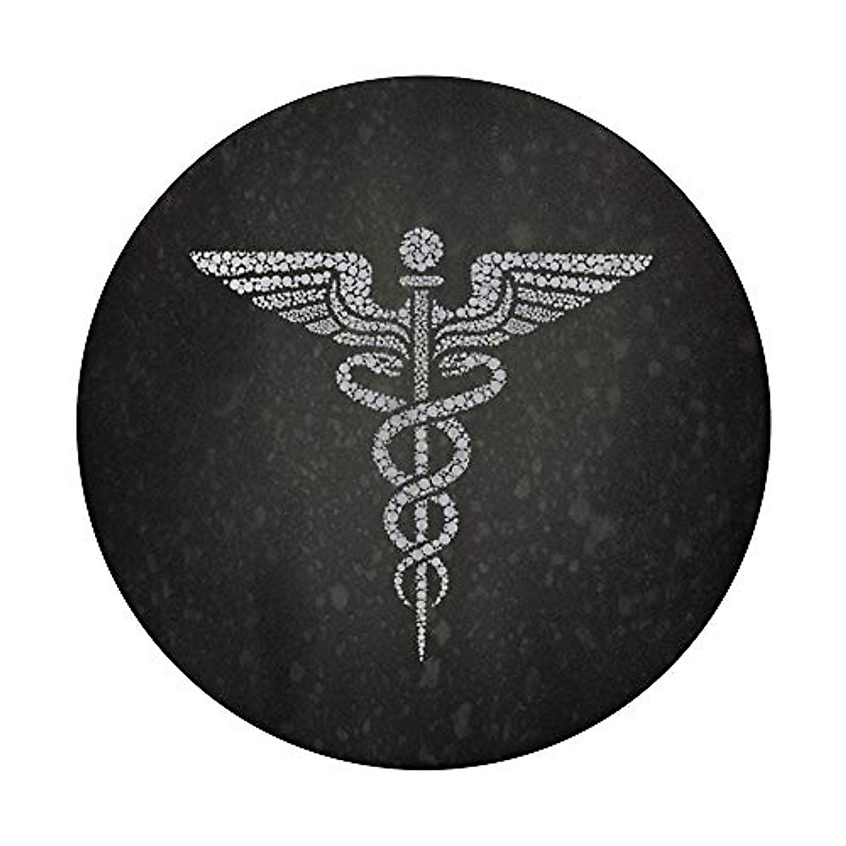 Black Medical Caduceus Symbol - RN Nurse Healthcare PopSockets PopGrip: Swappable Grip for Phones & Tablets
