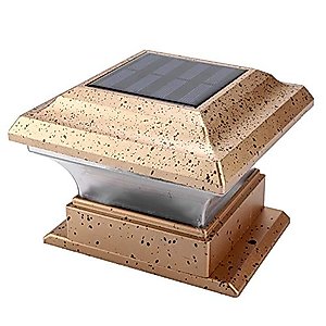 Shipenophy Solar Light Solar Powered Garden Security Lamp Outdoor Waterproof Home Garden Post Deck Light(Warm Yellow Light)