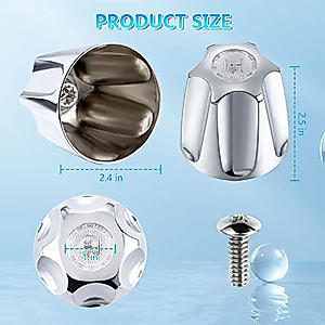 Enhon Faucet Repair Kit Compatible with Price Verve 3 Handle Tub Shower Faucet, 3-Handle Shower Hot/Cold/Diverter Knob Replacement for Remodeling Trim (Chrome)