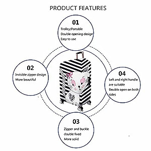 IBILIU Travel Luggage Cover Protector Cat Girl Striped Funny Animal Suitcase Cover Protectors Washable Luggage Suitcase Cover for 25-28 Inch L