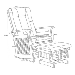 Wlvos Anti-Pinching Glider Chair for Nursery, Wood Glider Rocker with Ottoman Set, Nursery Rocking Chair for Living Rooms, Bedrooms Nursing (Cherry)