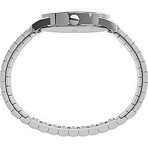 Timex Men's Easy Reader 38mm Perfect Fit Watch – Silver-Tone Case White Dial with Silver-Tone Expansion Band