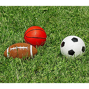 Poolmaster Waterproof Sport Game Balls (Football, Basketball, Soccer Ball) for Kids (Pack of 3), Traditional Colors, Model Number: 72731
