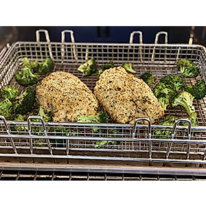 Basquettes for Ovens and Grills - Air-Fry, Crisp, Roast, Rotisserie, Dehydrate, Grill, Smoke. Use as Air Fryer Tray, BBQ Accessory, Crisper. High-Capacity 6-Piece Basket Set