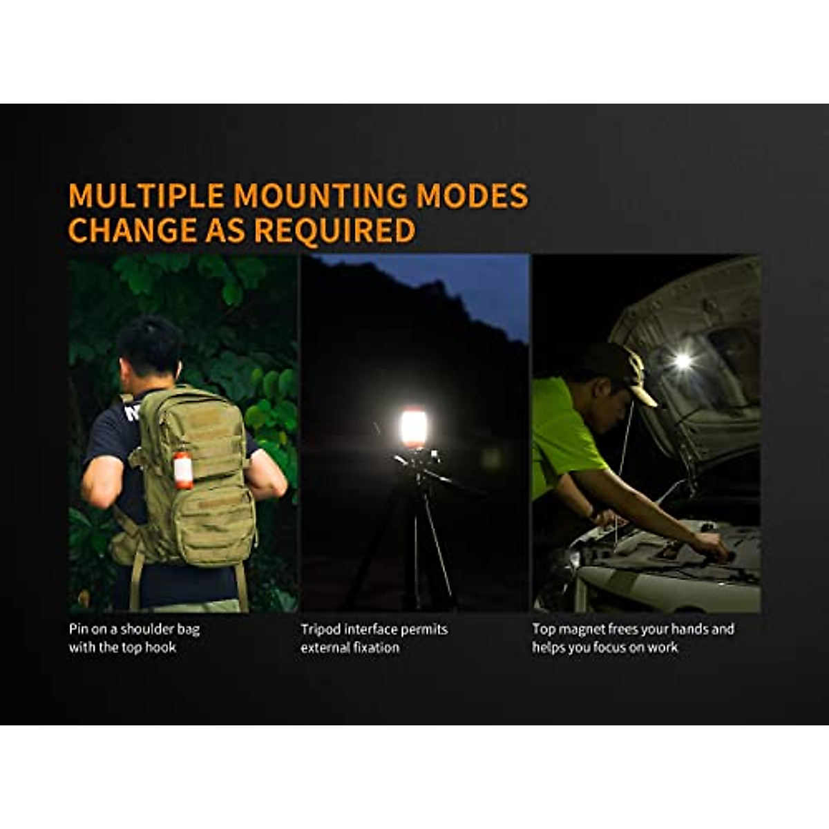 Fenix CL26R LED Rechargeable Camping Lantern (RED), White and Red Multi-Directional Lighting, with LumenTac Organizer