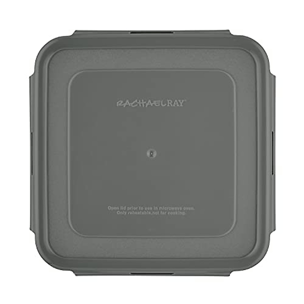 Rachael Ray Leak-Proof Nestable Container Food Storage Bin Set, 10-Piece Square, Gray Lid
