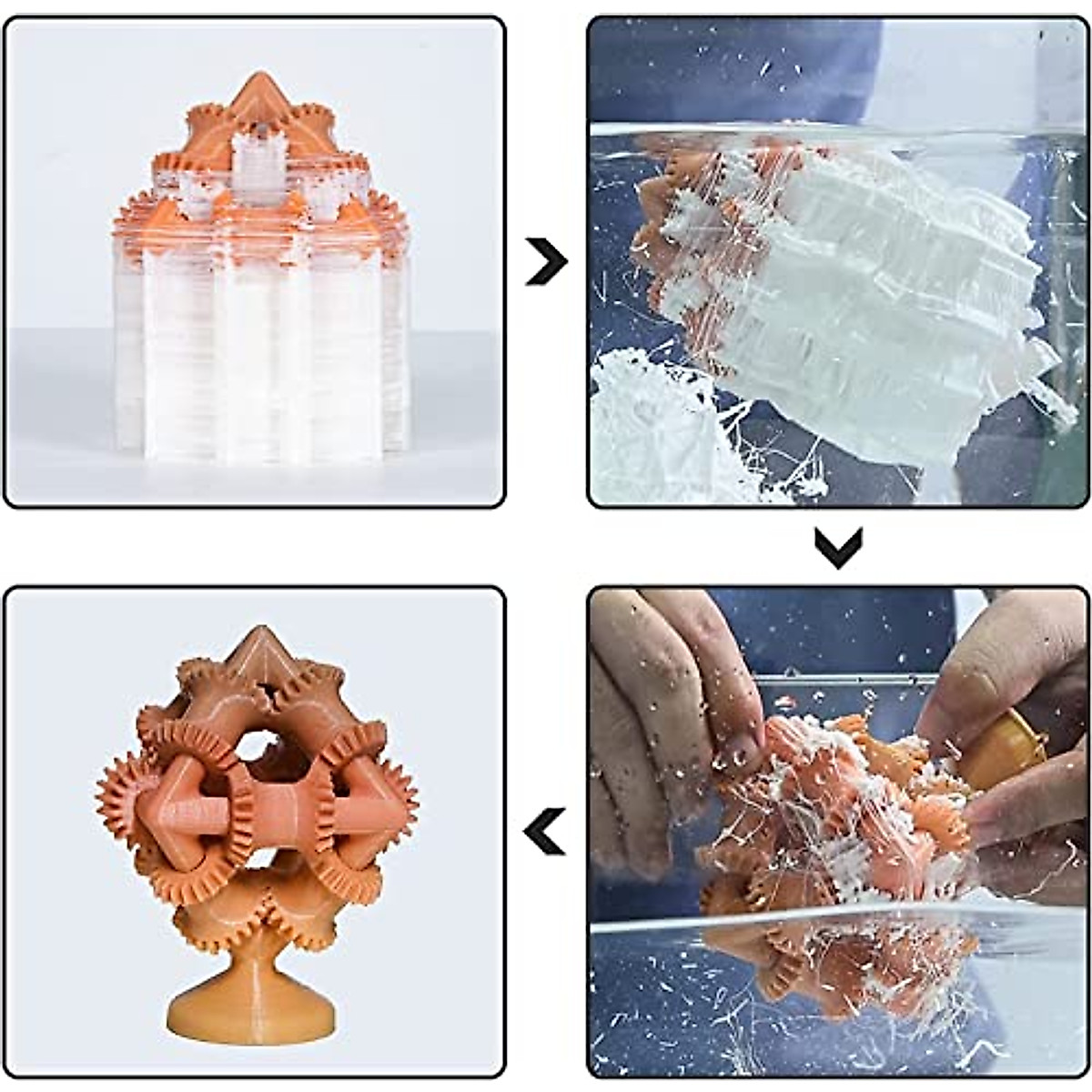 PVA Filament, Water Soluble Support 3D Printer Filament 1.75mm 0.5KG Spool for 3D Printers, Natural