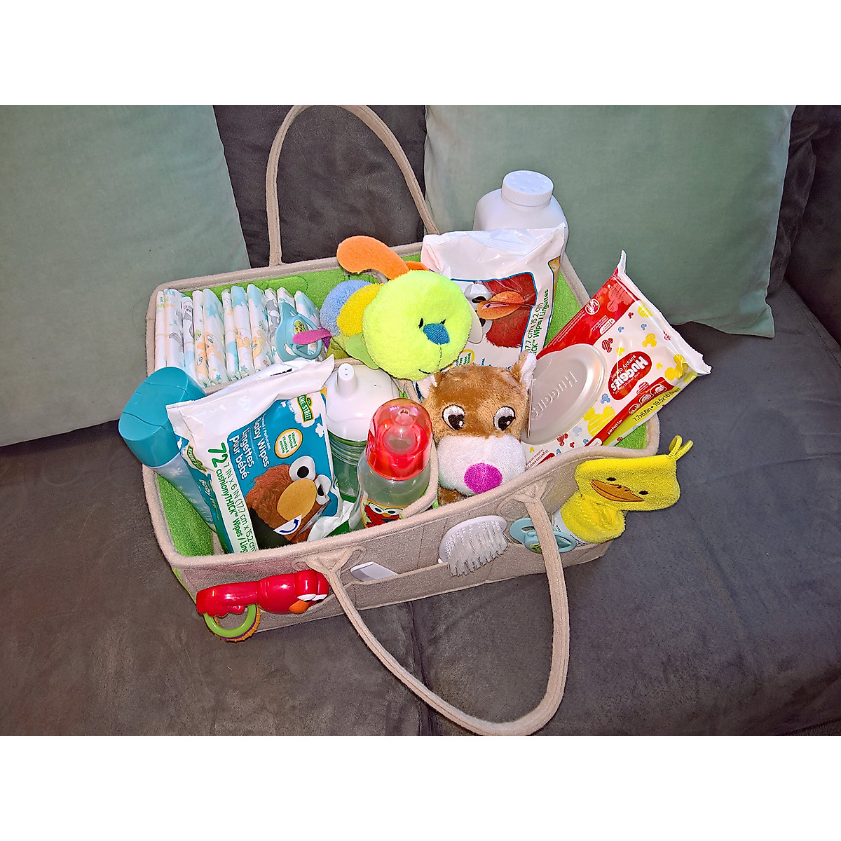 Secure All Caddy | Large Soft Eco-Friendly Nursery Organizer Diaper Caddy for Baby Needs, Arts, Office & School Supplies, Knitting, Sewing Supplies, Car Organization & More (1 Caddy)