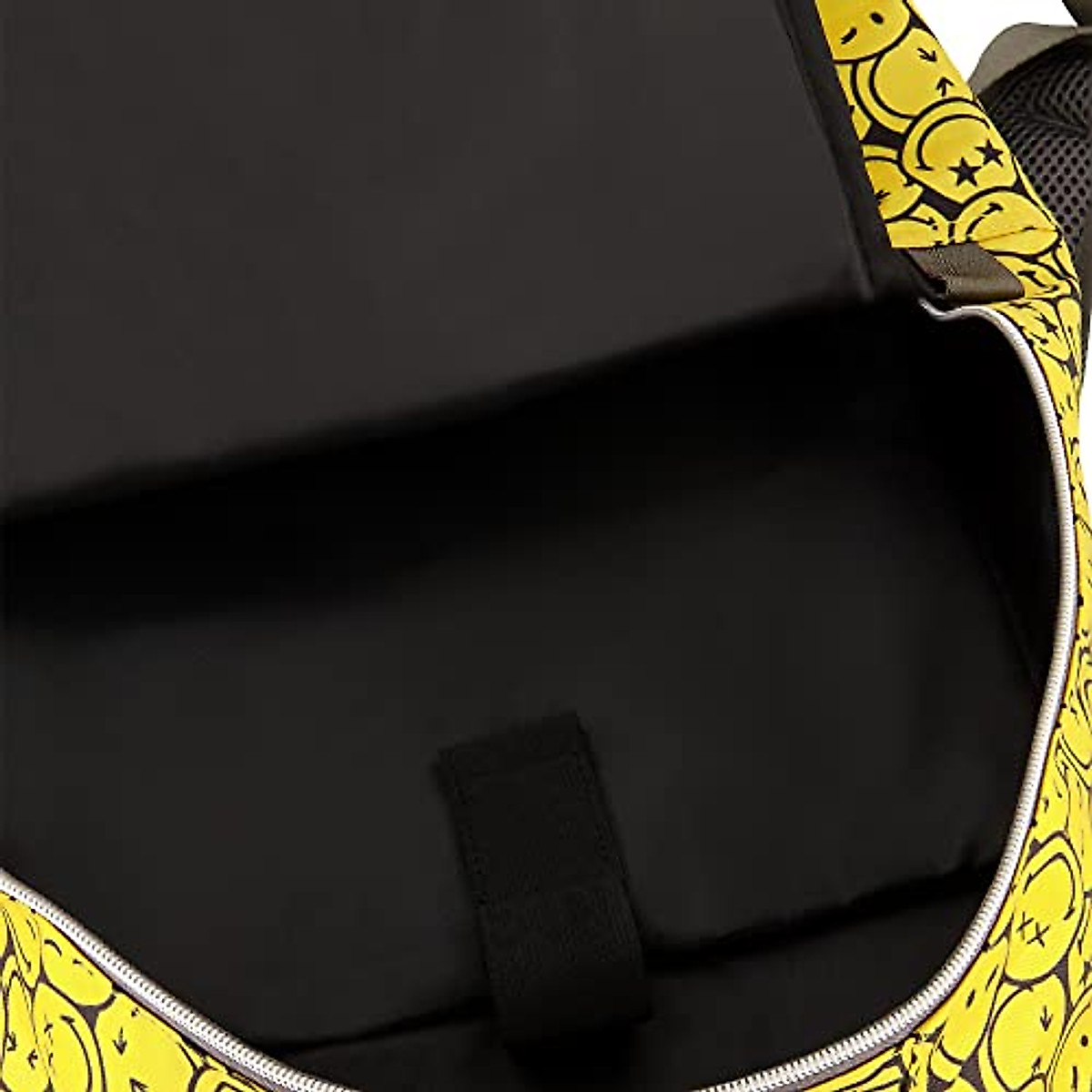 Concept One Smileyworld 13 Inch Sleeve Laptop Backpack, Winking Smiley Face Padded Computer Bag for Commute or Travel, Yellow