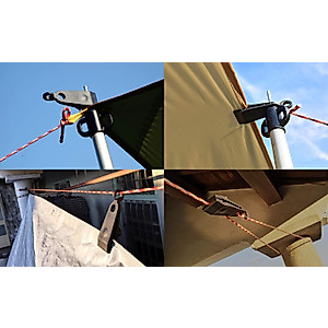 ORXPLUS TOOLS 4pcs Thumb Screw Tarp Clips with Hook Tent Clips Awning Clamp Set Tent Clamps for Camping Canopies, Car Cover, Winter Boat Cover, Pool Cover, Sun Shade