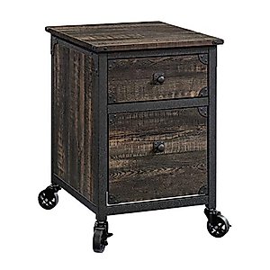 Sauder Steel River File Pedestal, L: 20.87" x W: 23.86" x H: 26.58", Carbon Oak Finish