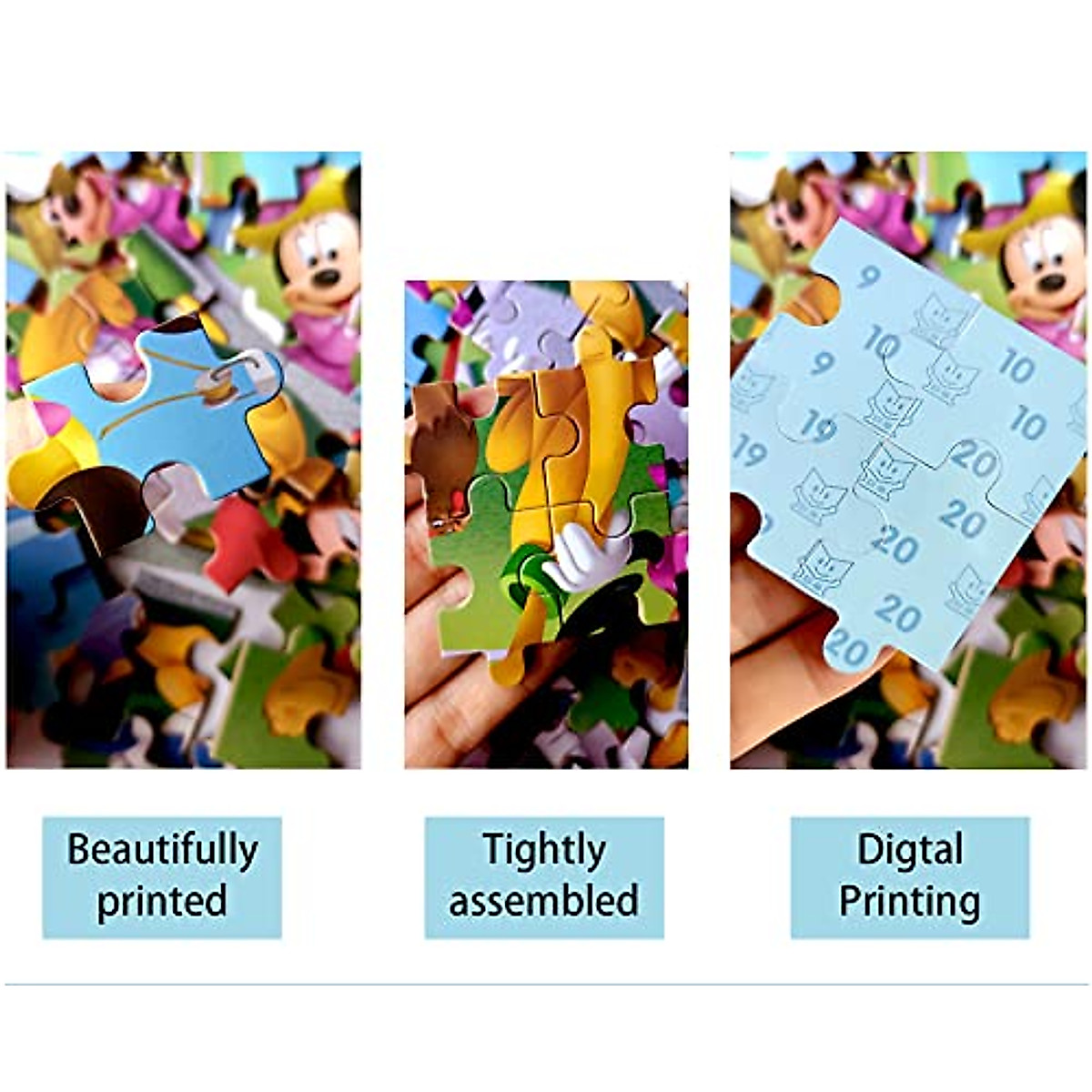 NEILDEN Disney Mickey Mouse Puzzles in a Metal Box 60 Piece for Kids Ages 4-8 Jigsaws Puzzles Girls Boys Great Gifts for Children (Mickey Mouse)