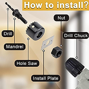 Hole Saw Set, 23Pcs Hole Saw Kit with 13Pcs Saw Blades, General Purpose 3/4" to 5" (19mm-127mm) Hole Saw, Mandrels, Hex Key with Storage Box, Ideal for Soft Wood, PVC Board
