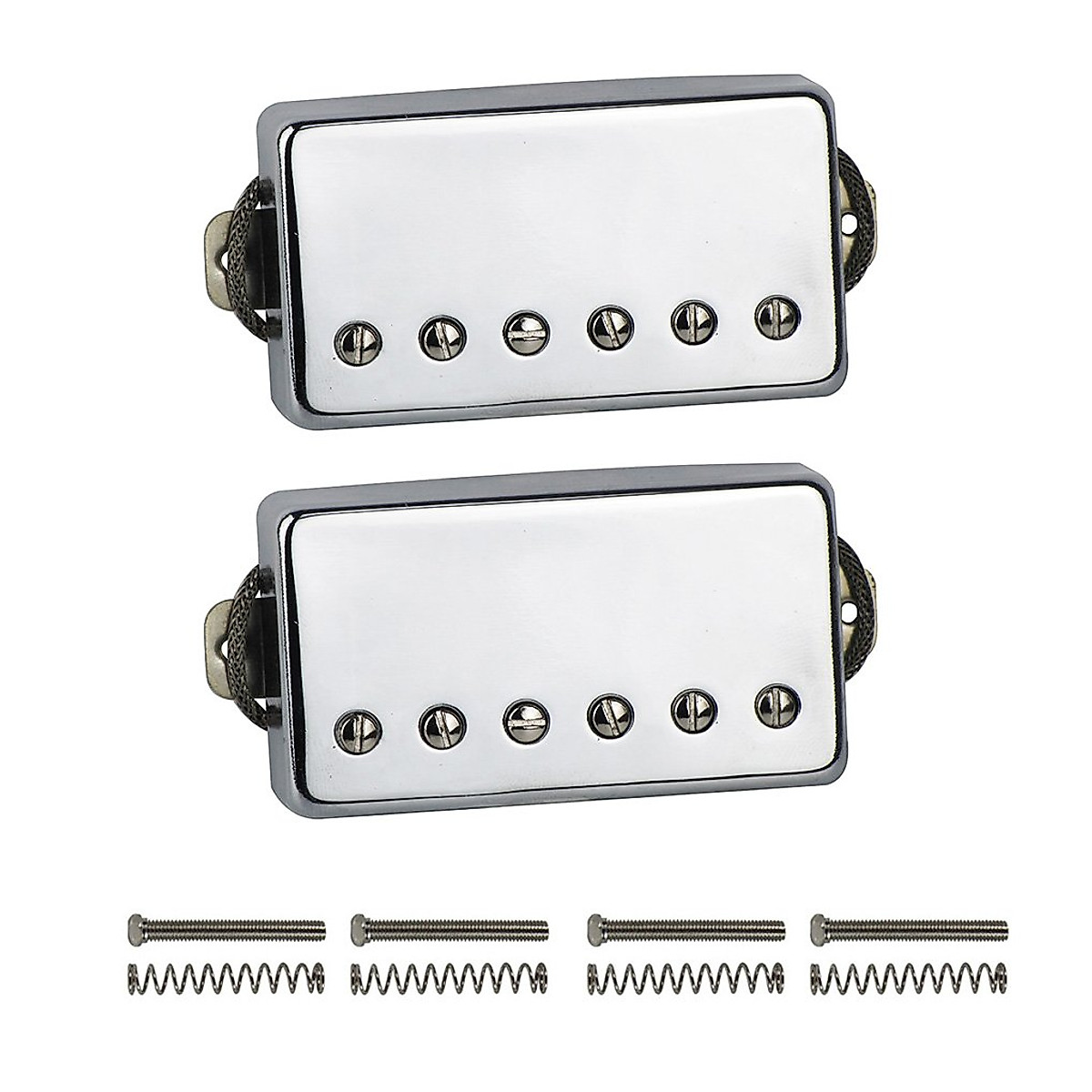 FLEOR Alnico5 Guitar Humbucker Pickup Set Chrome Bridge & Neck Pickups Compatible with LP style Guitar Part