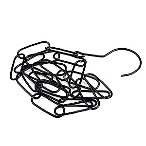 Chinffly Space Saving Hanger Chains,41.34 Inch / 105 CM Metal Chain Clothes Hanger Organizer with 23 Slots,Collapsible Vertical Space Saver Hangers for Closet Organizer,Black