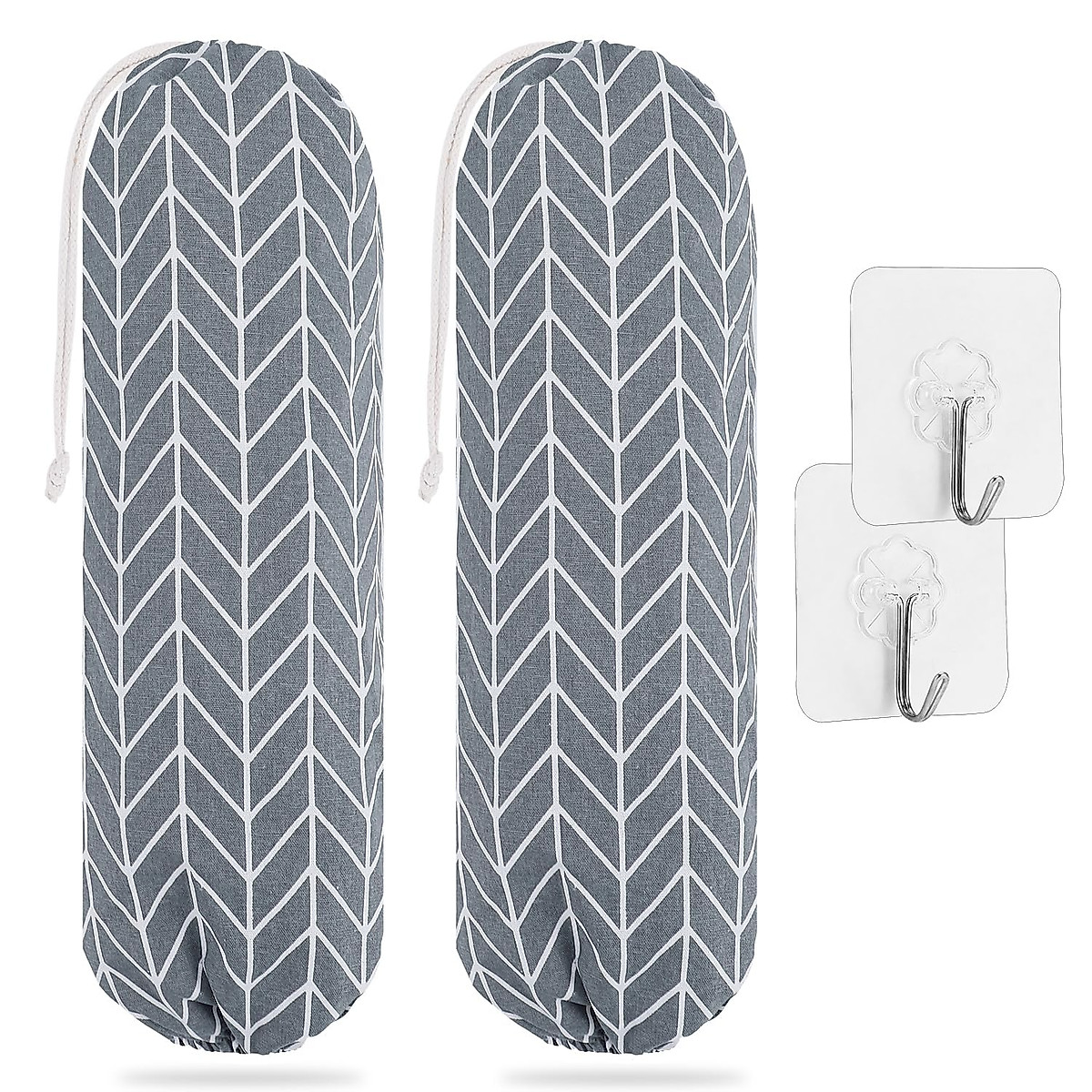 SWISSELITE 2Pcs Plastic Bag Holder, Wall Mount Plastic Bag Organizer, Large Grocery Bag Storage Dispenser, 22x9 in