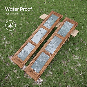 FREDBECK Double 18 x 84 inch Glass Barn Doors 36inch Barn Door with 6.6FT Hardware Kit & Handle Included,3-Panel Frosted Glass,LVL Wood Panel,Water-Proof PVC Surface,Pre-Drilled Holes,Need Assembly