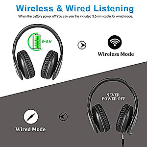 Wireless Headphones for TV Watching, Folding Over Ear Headphones with 2.4GHz RF Transmitter Support Optical RCA AUX, No Audio Delay, 100ft Wireless Range (Blackness)