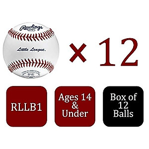 Rawlings | LITTLE LEAGUE Competition Grade Baseballs | RLLB1 | Youth/14U | Game/Practice Use | 12 Count