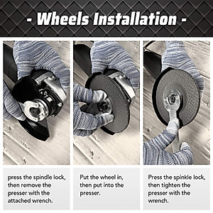 APLMAN Angle Grinder Tool,5-Amp Motor Driver, 4-1/2 inch With 1 Grinding Wheels, 2 Cut-Off Wheels,2 Carbon Brush and 1 Wrench.10500RPM For Fast Stock Removal,Anti-Vibration Handle