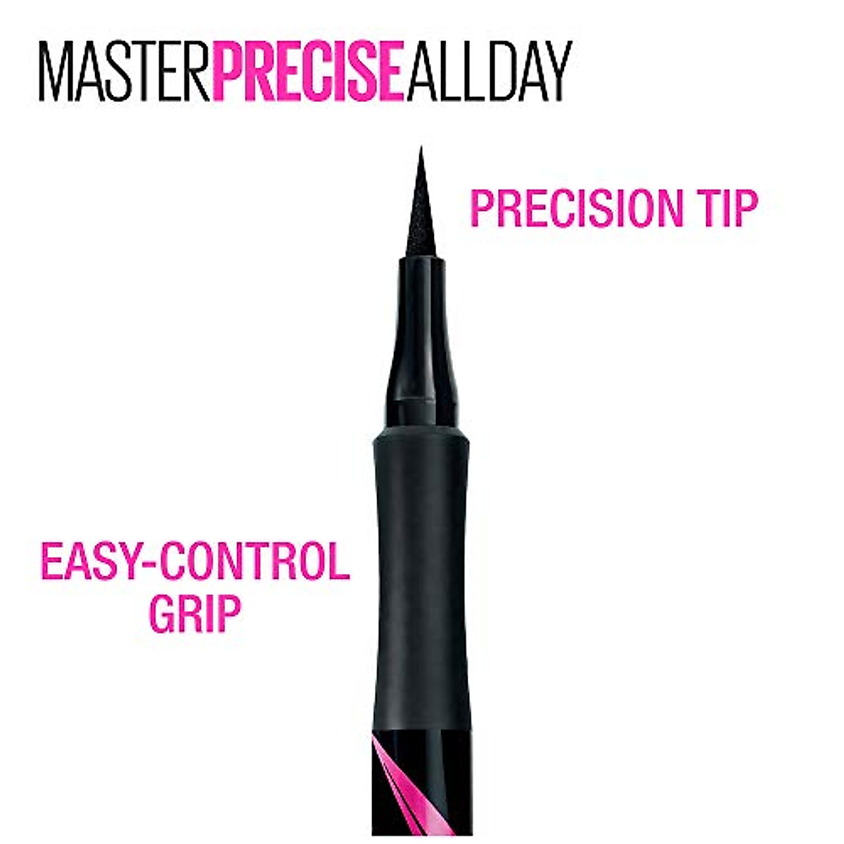 Maybelline Eyestudio Master Precise All Day Waterproof Liquid Eyeliner, Black, 2 Count